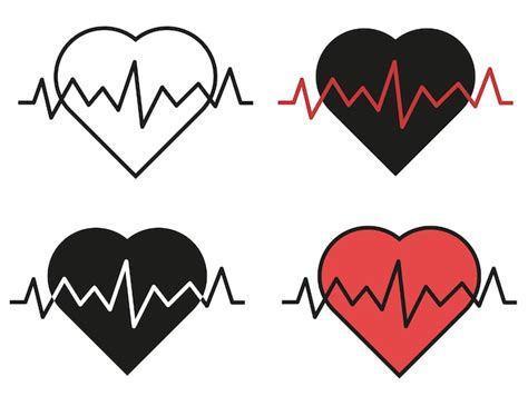 Premium Vector Cardiogram Design Elements Set Cardiograms Of A Healthy Heart And A Bad Heart