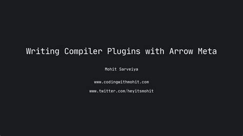 Writing Kotlin Compiler Plugins With Arrow Meta Speaker Deck