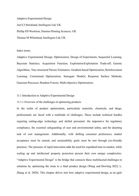Pdf Adaptive Experimental Design