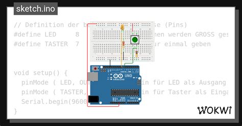 Taster Und Led Down Breadboard Wokwi Esp32 Stm32 Arduino Simulator Taster Und Led Down Breadboard Wokwi Esp32 Stm32 Arduino Simulator