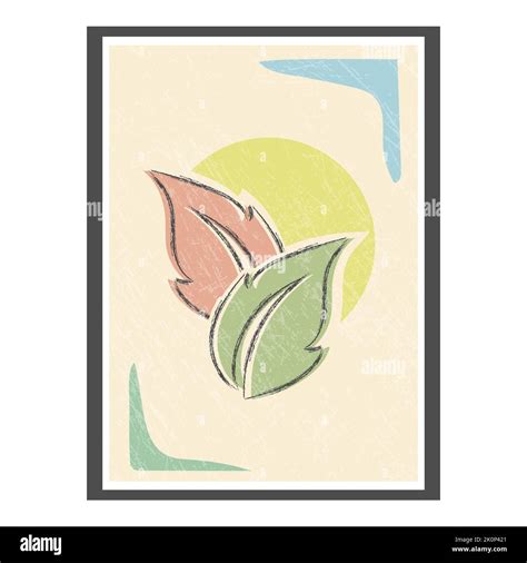 Abstract Vector Composition With Autumn Leaves On A Grunge Texture