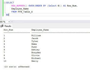 Row Number Without Using Order By In Sql Server My Tec Bits