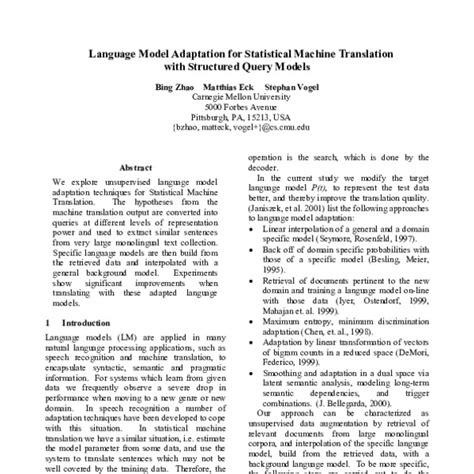 language model adaptation for statistical machine translation via