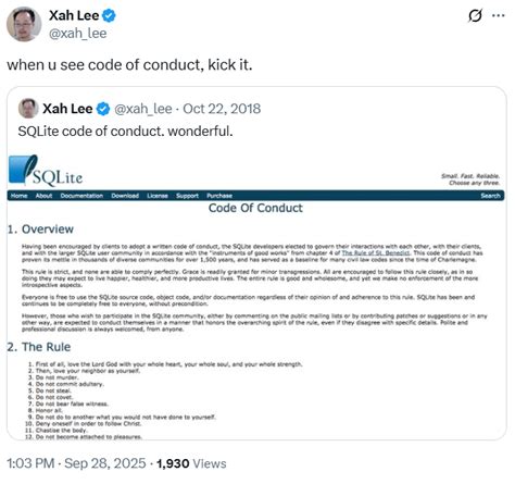 Sqlite Code Of Conduct
