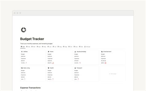 Notion Template Personal Finance Tracker Budget Tracker Income And