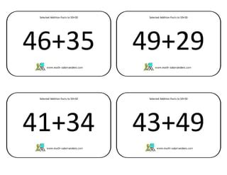 Addition Facts To Plus Selection PPT