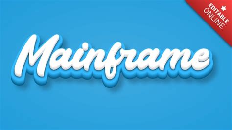 Mainframe Blue 3d Text Effect Generator