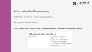 Odoo Shipping Integration Ppt Free Download