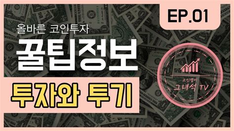 올바른 코인투자방법 투자와 투기를 알고 투자하자 Youtube