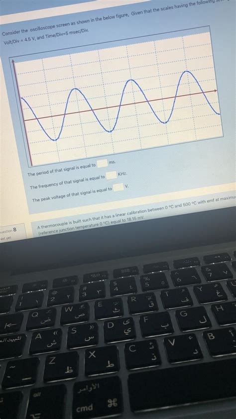 Solved Consider The Oscilloscope Screen As Shown In The