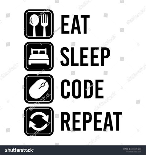 Eat Sleep Code Repeat Slogan Graphic Stock Vector Royalty Free 2066654207 Shutterstock