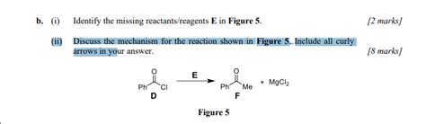 solved b i ﻿identify the missing reactants reagents e ﻿in