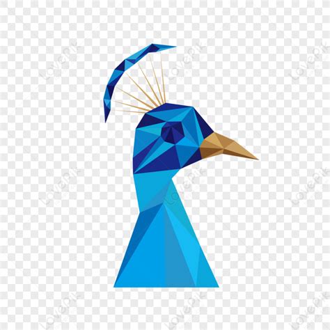 낮은 폴리 스타일 기하학적 파란색 왕관 공작세계여자 Png 일러스트 무료 다운로드 Lovepik