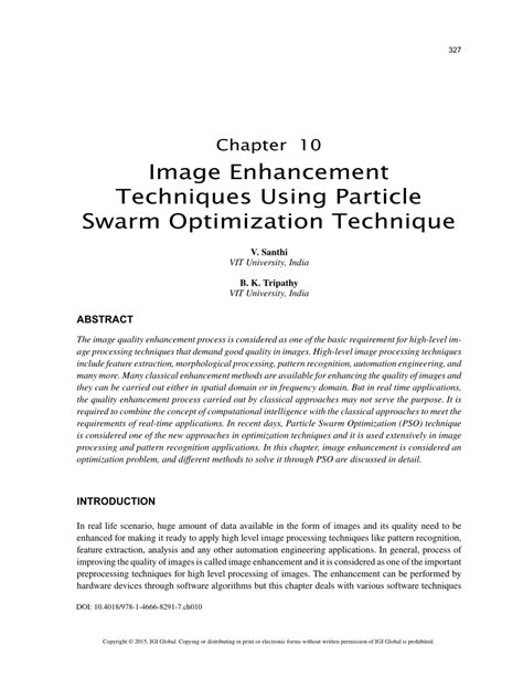 Pdf Image Enhancement Techniques Using Particle Swarm Optimization