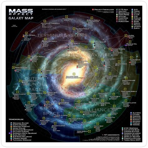 Mass Effect Galaxy Map Sticker In 2025 Galaxy Map Mass Effect Mass