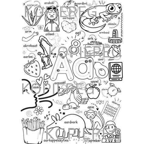 Afrikaans Letter Inkleurblad • Teacha