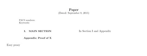 Revtex Appendix Still Yields Appendix A TeX LaTeX Stack Exchange