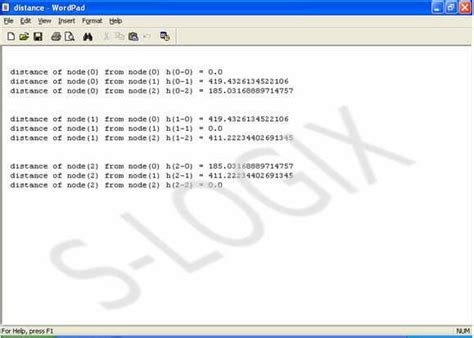 ns2 sample for calculate distance between the nodes s logix