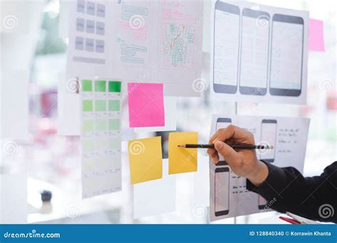Creative Ux Designer Hands Sketching Of Screens For Mobile Responsive Website Development With