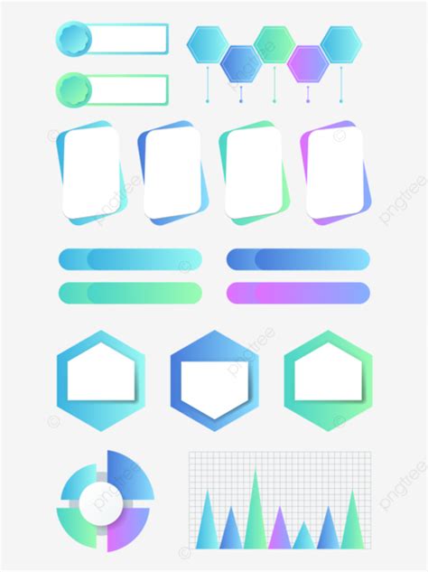 gradient simple ppt component set gradient simple ppt png and vector
