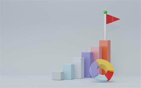 비즈니스 차트 그래픽 및 통계 성장 막대 그래픽 상승 앞으로 달성 목표 3d 렌더링 그림입니다 3차원 형태에 대한 스톡 사진 및