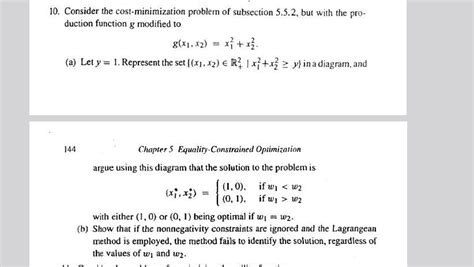 Solved Consider The Cost Minimization Problem Of Subsection