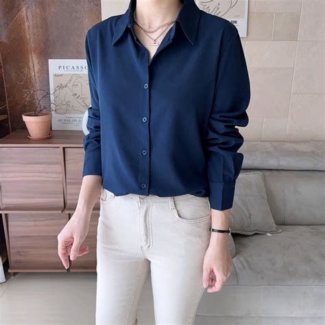 구김없는 여성 링클프리셔츠 블라우스 빅사이즈 오버핏 실키