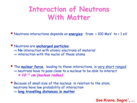 Neutron Interactions With Matter Properties Sources