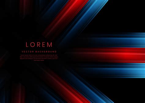 Abstract Red And Blue Gradient Geometric Diagonal Overlapping On Black