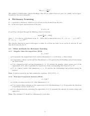 Dictionary Learning Sparse Representation Algorithms Course Hero