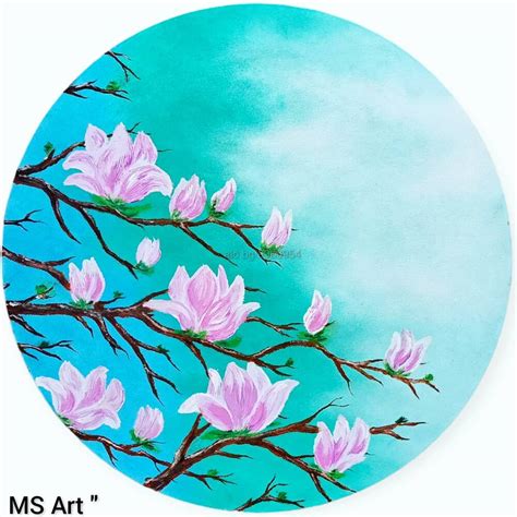 Магнолии” Картина Картина с маслени бои 30 Cm Платно канава Мария Стефанова Оригинал К