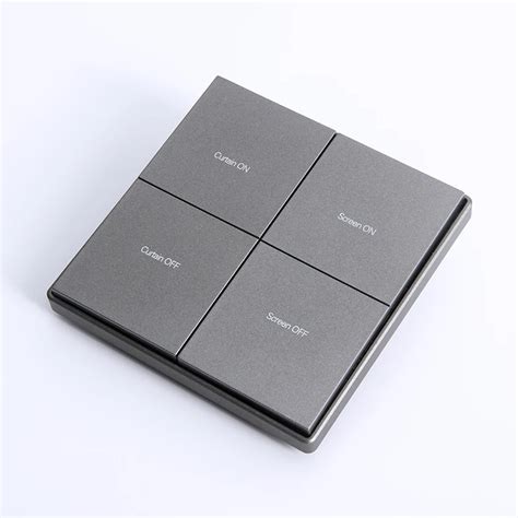 Big Button Smart Hotel Gray Four Gang Luxury Electrical Light Switches With Cnc Brushed Finish