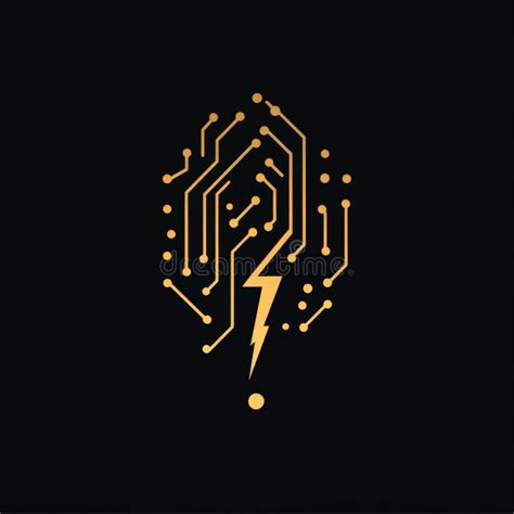 Fingerprint Circuit Board With Lightning Bolt Symbol Stock Illustration Illustration Of Energy