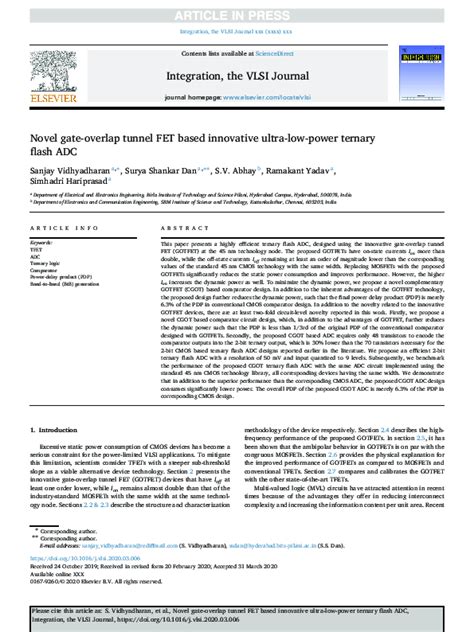 Pdf Ultra Low Power Ternary Flash Adc With Gotfet