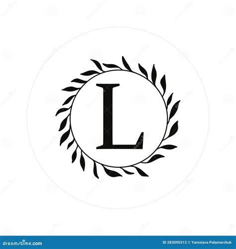 Letter L Initials With Round Floral Frames Vector Monogram Logo Cricut File Stock Vector