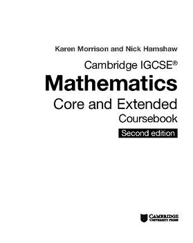 Cambridge IGCSE Math Coursebook Core And Extended Karen Morrison Pdf By Purples