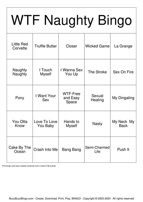 Naughty Bingo Bingo Cards To Download Print And Customize