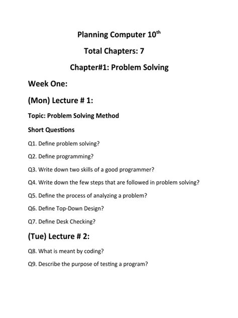 Computer Science Class 10th Planning Pdf Array Data Type Computer Programming