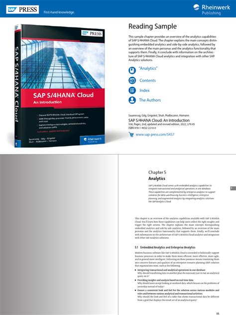 reading sample sap a4hana cloud an introduction pdf analytics