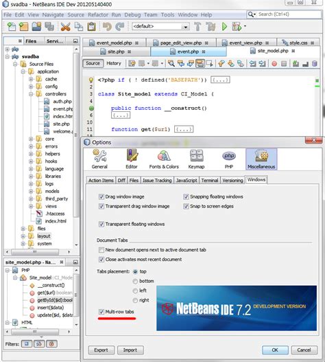 Multi Row Tabs In Netbeans