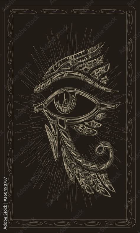 Vetor De Tarot Cards Back Design The All Seeing Eye Do Stock Adobe