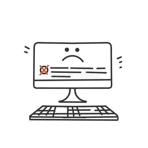Hand Drawn Doodle Computer Operating System Crash Stock Vector