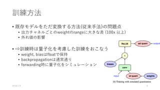 DL輪読会 Quantization and Training of Neural Networks for Efficient Integer Arithmetic Only