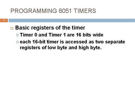 The 8051 Microcontroller And Embedded Systems 8051 Timer