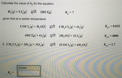 Solved Calculate The Value Of Kp For The Equation Given That Chegg Com