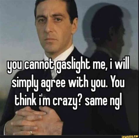 You Cannot Gaslight Me I Will Simply Agree With You You Think Im