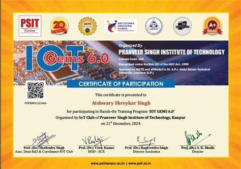 Iot Learningexperience Innovation Psit Handsontraining Aishwary