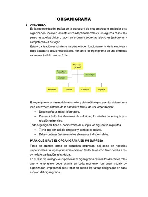 Concepto Y Tipos De Organigramas Empresariales Pdf Jerarquía