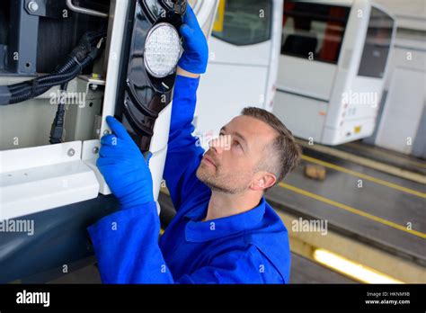 Fixing The Tail Light Stock Photo Alamy