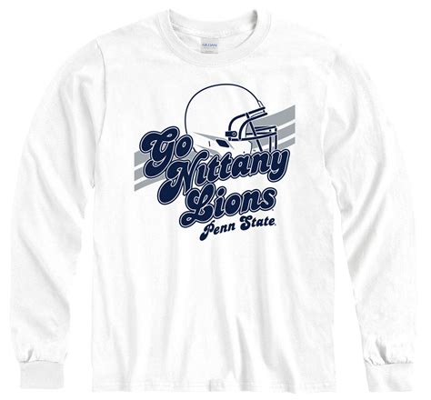 Penn State White Football Bubble Script Long Sleeve Nittany Lions Psu